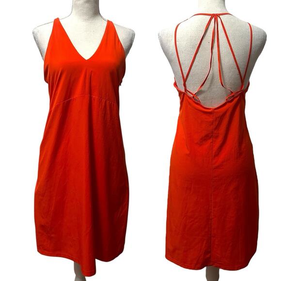 Athleta | Dresses | Athleta Breathe In Bra Dress Torch Red Womens ...